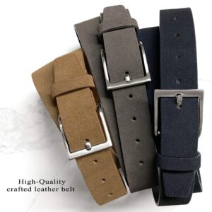 41101 Genuine Leather Suede Belt casual Jean Belt 1-1/2"(38mm) wide (Tan, 36)