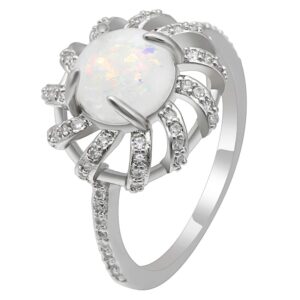 ginger lyne collection mckayla simulated fire opal with clear accents ring size 7