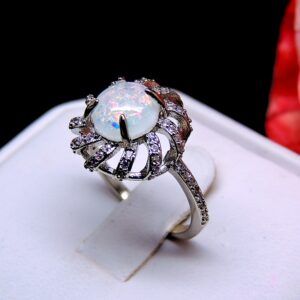 Ginger Lyne Collection Mckayla Simulated Fire Opal with Clear Accents Ring Size 7