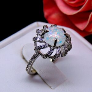 Ginger Lyne Collection Mckayla Simulated Fire Opal with Clear Accents Ring Size 7