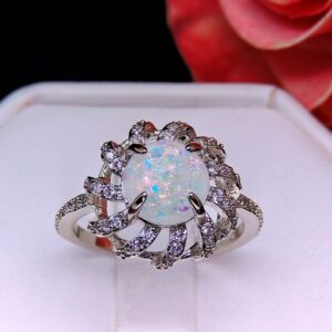 Ginger Lyne Collection Mckayla Simulated Fire Opal with Clear Accents Ring Size 7