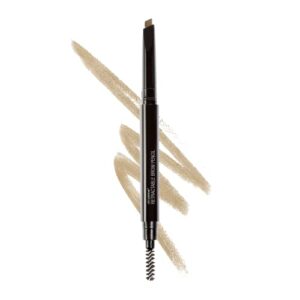 wet n wild ultimate eyebrow retractable definer pencil, taupe, dual-sided brow brush, fine tip, shapes, defines, fills brow makeup