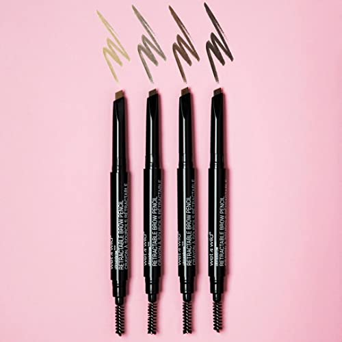 wet n wild Ultimate Eyebrow Retractable Definer Pencil, Taupe, Dual-Sided Brow Brush, Fine Tip, Shapes, Defines, Fills Brow Makeup