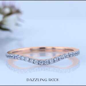 Dazzlingrock Collection Round White Diamond Stackable Curved Contour Guard Band for Women (0.20 ctw, Color I-J, Clarity I1-I2) in 14K White Gold Size 7