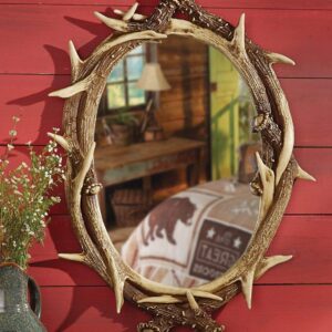 BLACK FOREST DECOR Oval Antler Mirror