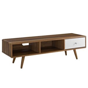 modway transmit, 55" tv stand, walnut white