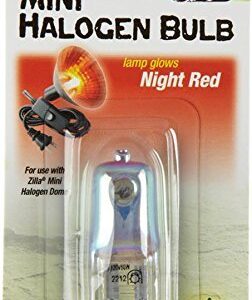 Zilla Reptile Terrarium Heat Lamps Mini Halogen Bulb, Night Red, 50W (2 Pack)