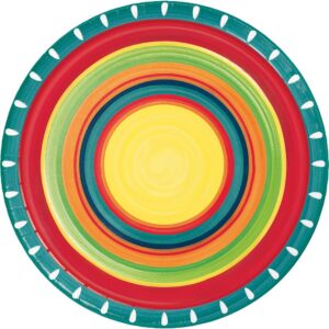 creative converting paper dinner plates, 9", multicolor