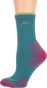 darn tough women's hiker coolmax micro crew midweight hiking socks (style 1929) - teal, large