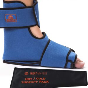 Foot & Ankle Pain Relief Hot/Cold Therapy System - Foot Ice Pack Wrap - Relieve Foot and Ankle Aches & Pains from Injuries Using Compression Wrap Packs for Ankles and Feet. Heat or Freeze Gel Insert