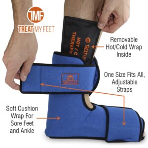 Foot & Ankle Pain Relief Hot/Cold Therapy System - Foot Ice Pack Wrap - Relieve Foot and Ankle Aches & Pains from Injuries Using Compression Wrap Packs for Ankles and Feet. Heat or Freeze Gel Insert