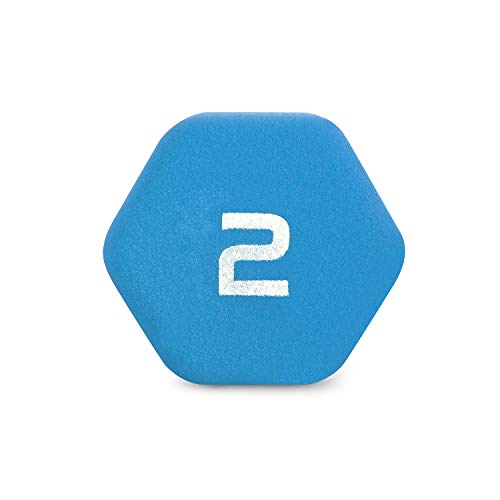 CAP Barbell Neoprene Coated Dumbbell Weights, 2 Pound, Single, Blue