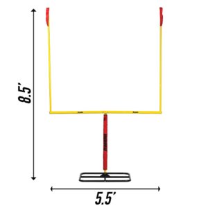 Franklin Sports Authentic Steel Football Goal Post - Metal Field Goal Post for Kids - Backyard Youth Football Goal Post for Kicking Field Goals - Portable Youth Toy Football Goal Post - 8.5' x 5.5'