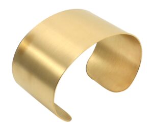 couya gold plated wide matt cuff bangle bracelets for women blank satin bracelet wristband adjustable size