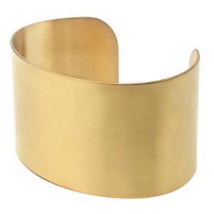 COUYA Gold Plated Wide Matt Cuff Bangle Bracelets for Women Blank Satin Bracelet Wristband Adjustable Size