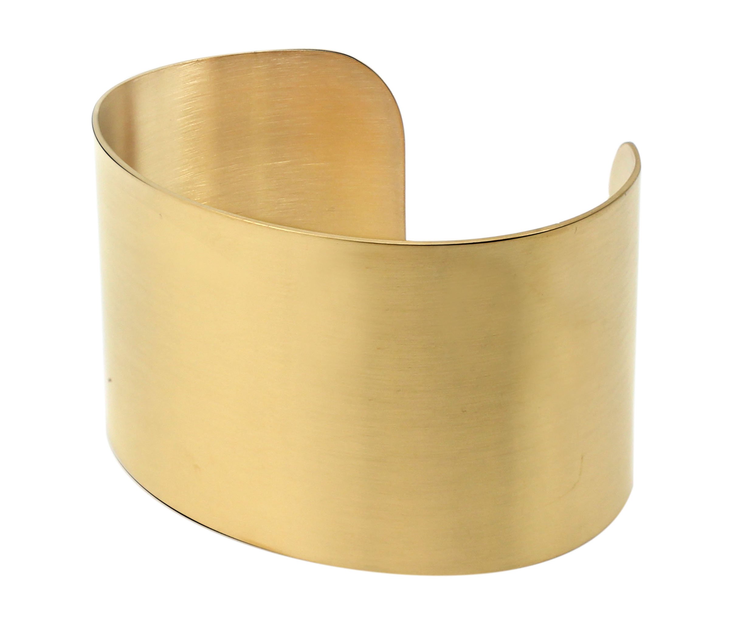 COUYA Gold Plated Wide Matt Cuff Bangle Bracelets for Women Blank Satin Bracelet Wristband Adjustable Size