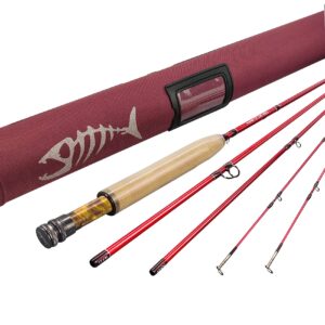 aventik stalker fly fishing rod 4 sections, 2/3 / 4wt, medium-fast action im12 graphite carbon fiber rod blank 7/8ft ultra light fly rod with extra tip (8'0'' lw3)