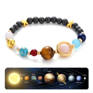 culovity handmade universe guardian bracelets nine planets star natural stone astronomy bracelet for women men gift 1pcs