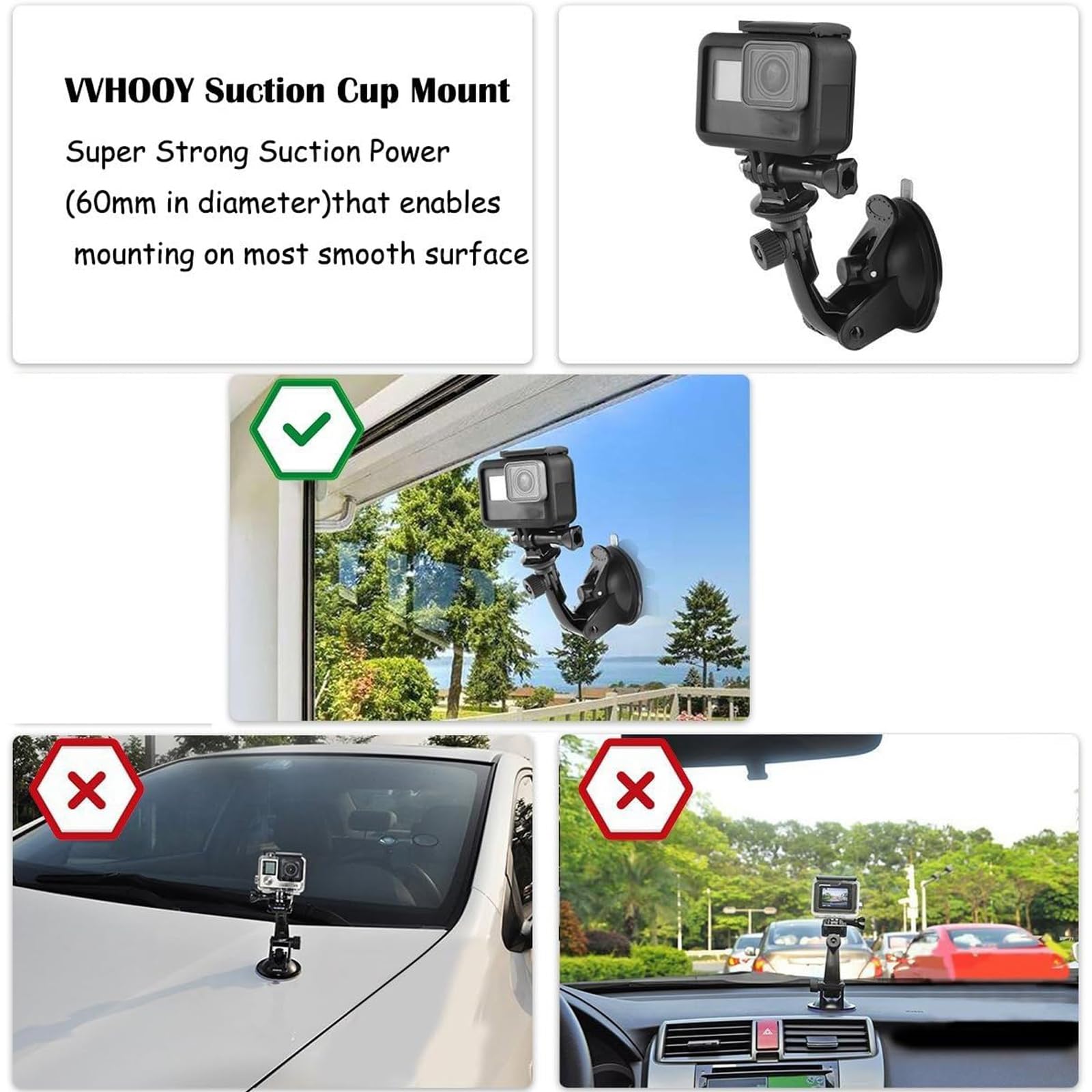 Action Camera Accessories Kit Compatible with Gopro Hero 12 11 10 9 8/AKASO EK7000 Brave 4 Brave 7 LE V50X/Dragon Touch/Insta360 X3 X2, Selfie Stick Floating Handle Grip Car Suction Cup Mount