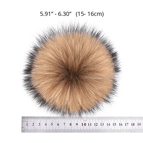 Real Raccoon Fox Fur Pompom with Button Big Fur Ball for Beanies DIY Fur Accessories