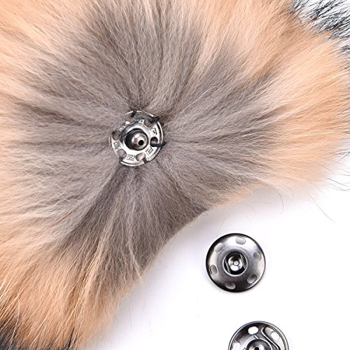 Real Raccoon Fox Fur Pompom with Button Big Fur Ball for Beanies DIY Fur Accessories