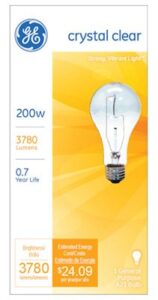 200-watt general purpose light bulb