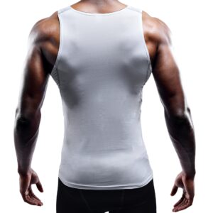 NELEUS Men's Athletic 3 Pack Compression Tank Top Dry Fit Undershirts,White,2XL,EUR 3XL