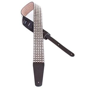 perri's leathers ltd | boutique & studded guitar straps -silver studs- adjustable- for bass/acoustic/electric guitars