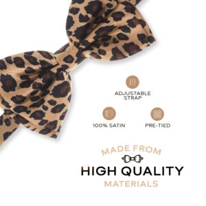 Man of Men Leopard Bow Tie for Men, Leopard Tie, Gold, Brown & Black Bowtie, Cheetah Print Bow Tie