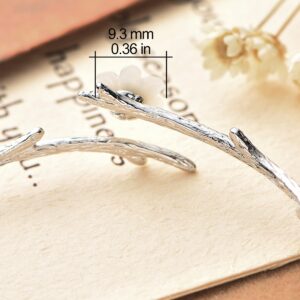 Jewever 925 Sterling Silver Original Sakura Opening Bracelet Adjustable White Shell Carving Flower For Women Jewelry Gift