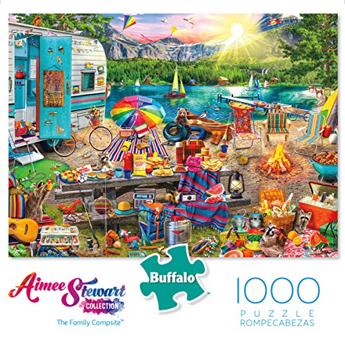 Buffalo Games - Aimee Stewart - The Family Campsite - 1000 Piece Jigsaw Puzzle , Blue