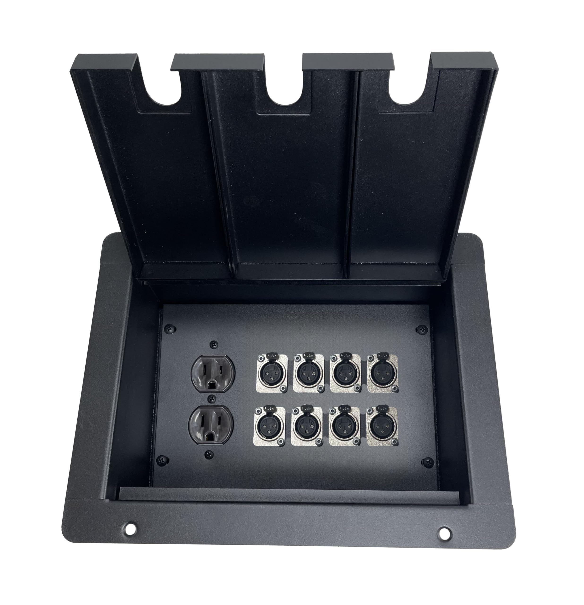 ProCraft Pro Audio Recessed Stage Floor Box 1 AC Duplex 8 XLR/Channel Any Configuration Made in the USA