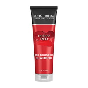 john frieda radiant red red boosting shampoo, daily shampoo, helps enhance red hair shades, 8.3 ounce, with pomegranate and vitamin e