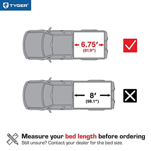 Tyger Auto T3 Soft Tri-fold Truck Bed Tonneau Cover Compatible with 2017-2024 Ford F-250 F-350 Super Duty | 6.75' (82") Bed | TG-BC3F1124