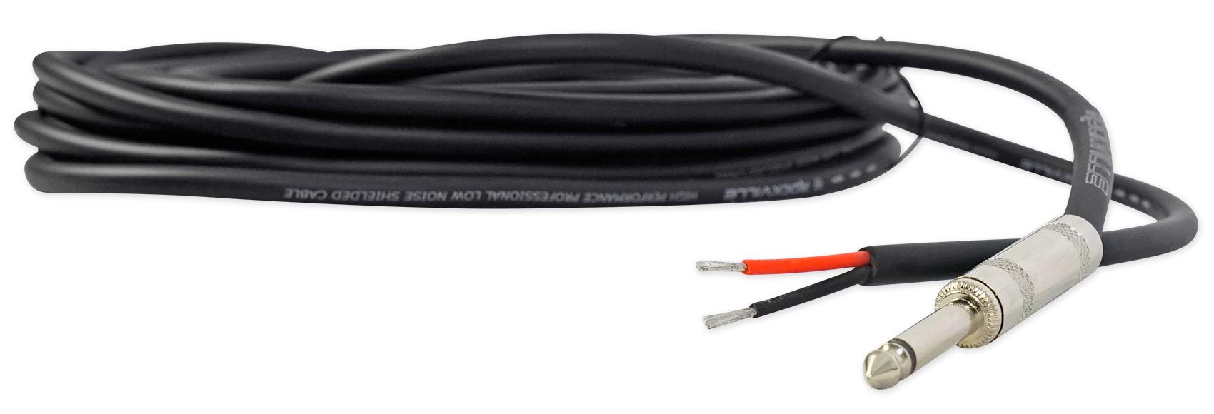 Rockville RTSBW20 20 Foot 1/4" TS to Bare Wire Speaker Cable,16 AWG,100% Copper