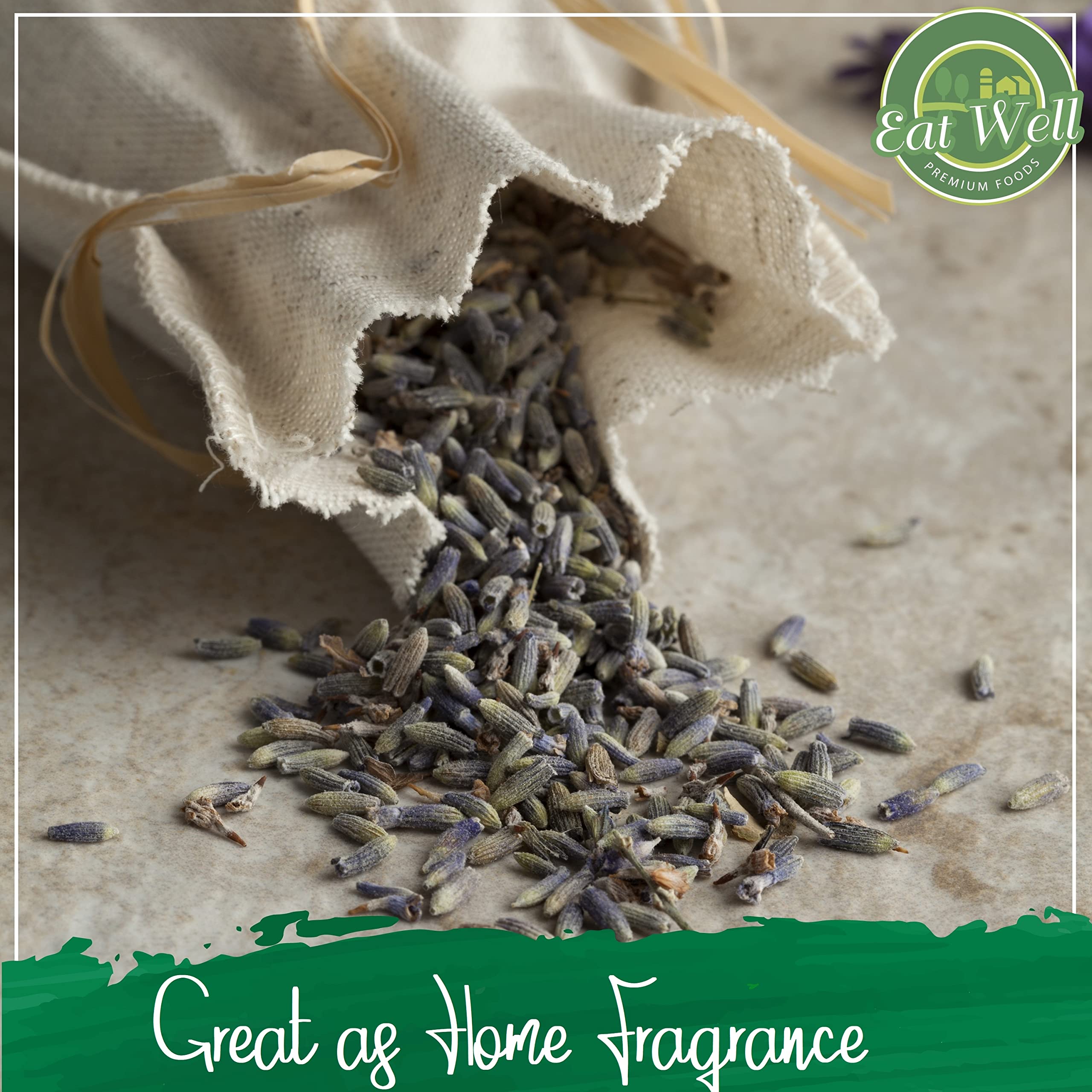 Eat Well Dried Lavender Flowers 4 oz, Lavender Petals for Lavender Tea, Edible Culinary Lavender for Baking and Cooking, Dry Lavender Flowers for Soaps, Lavender Buds for Home Fragrance, Pot-pourris