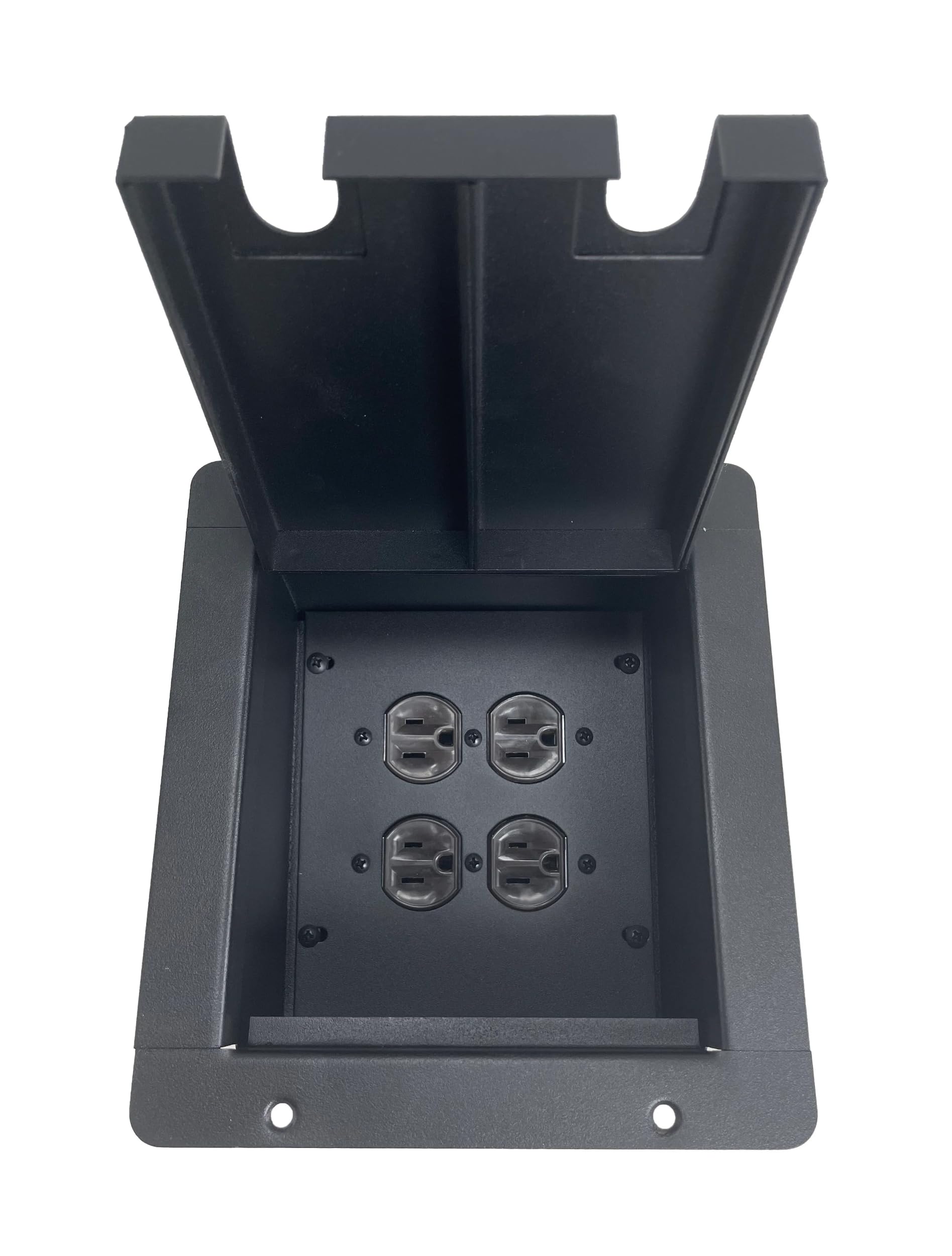 ProCraft Pro Audio Recessed Floor Pocket Box. Loaded with 2 AC Duplexes, Made in the USA