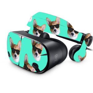 mightyskins skin compatible with samsung odyssey vr - cool corgi | protective, durable, and unique vinyl decal wrap cover | easy to apply, remove, and change styles | made in the usa