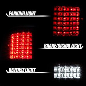 AKKON - For 2004-2008 Ford F150 F-150 Black Halo Projector LED Headlights + Full LED Tail Lights Taillamps Pair