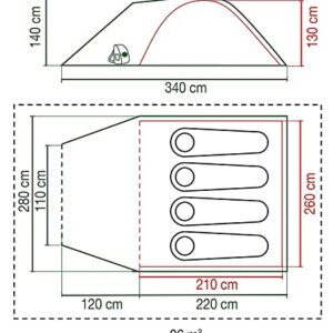 Coleman Tent The Blackout 4, 4 Man Tent with Blackout Bedroom Technology, Festival Essential, Family Dome Tent, 100% Waterproof 4 Person Camping Tent with Sewn in groundsheet