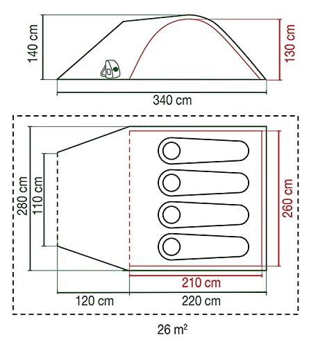 Coleman Tent The Blackout 4, 4 Man Tent with Blackout Bedroom Technology, Festival Essential, Family Dome Tent, 100% Waterproof 4 Person Camping Tent with Sewn in groundsheet