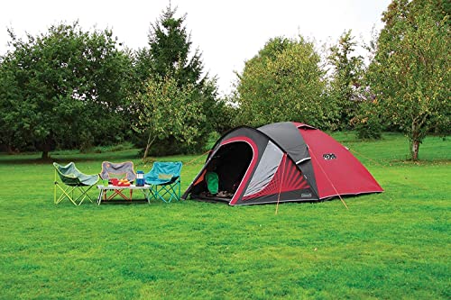 Coleman Tent The Blackout 4, 4 Man Tent with Blackout Bedroom Technology, Festival Essential, Family Dome Tent, 100% Waterproof 4 Person Camping Tent with Sewn in groundsheet