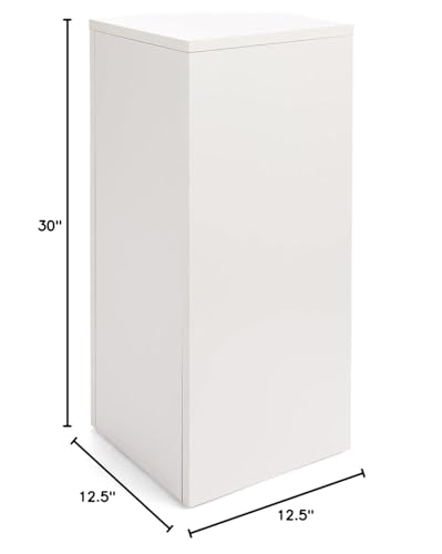 Displays2go, Gallery Display Column, Laminated Particle Board and Melamine Construction – White Laminate Finish (WDCUBEWHT2)