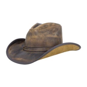 american hat makers cyclone western leather cowboy hat for men & women – western style