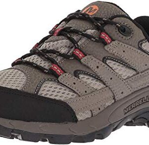 Merrell Moab 2 Low LACE Hiking Sneaker, BARK Brown, 4 Wide US Unisex Big_Kid