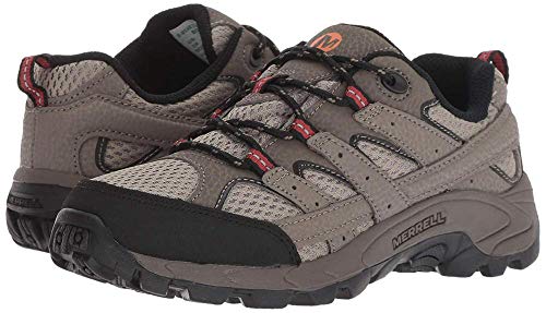 Merrell Moab 2 Low LACE Hiking Sneaker, BARK Brown, 4 Wide US Unisex Big_Kid