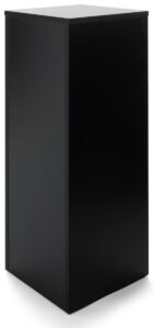 displays2go, portable gallery pedestal, laminated particle board, melamine construction – black finish (wdcubeblk3)