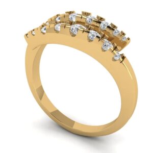 0.44 ct Brilliant Round Cut Clear Simulated Diamond 14k Yellow Gold Wedding Engagement Promise anniversary Band Sz 5.75