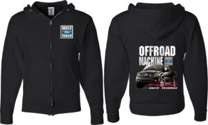 ford f-150 off road machine (front & back) full zip hoodie, black, medium