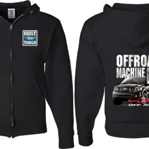 Ford F-150 Off Road Machine (Front & Back) Full Zip Hoodie, Black, Medium